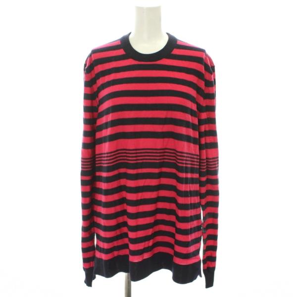 未使用品 ソニアリキエル SONIA RYKIEL ニット カットソー  ウール M ピンク 黒 ブラック 長袖 丸首 ボーダー柄 /GG ■ECD001 レディース【ブランド】ソニアリキエル SONIA RYKIEL【表記サイズ】M【実寸...