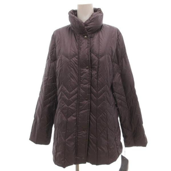 未使用品 ノアジェ noa-ge タグ付き ダウンジャケット スタンドカラー Aライン M ダークパープル /YJ ■ECD001 レディース【表記サイズ】M【実寸サイズ】肩幅：40cm　身幅：49cm　袖丈：61cm　着丈：68cm　　【...
