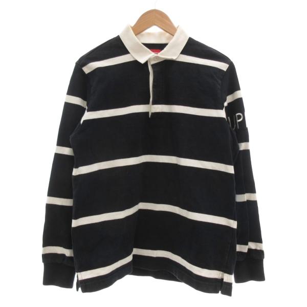 シュプリーム SUPREME 16AW Striped Rugby ラガーシャツ 長袖 ボーダー柄 M 黒 ブラック ストライプ柄 レギュラーカラー 長袖 /MG ■ECD001 メンズ【ブランド】シュプリーム SUPREME【表記サイズ】...