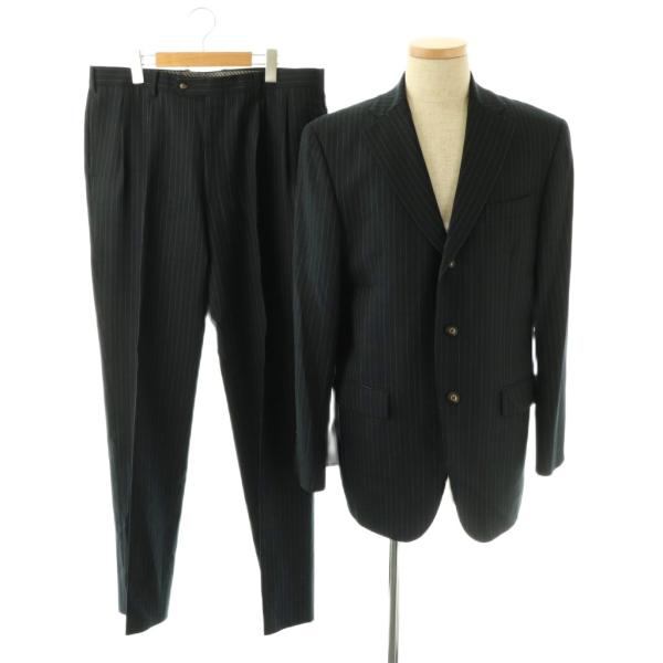 オー・エス・ブイ O.S.V ONE'S STYLE in VOGUE スーツ セットアップ ストライプ テーラードジャケット パンツ 紺 白 /CX ■ECD001 メンズ【表記サイズ】8-1133号【実寸サイズ】ジャケット 肩幅：45c...