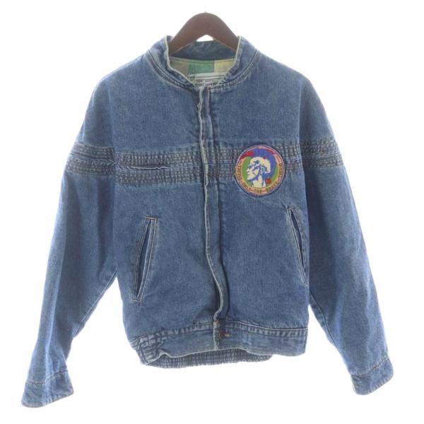ディーゼル ハンター 80s 80年代 ヴィンテージ イタリア製 デニムジャケット Gジャン ノーカラー ワッペン 3 青【ブランド】ディーゼル DIESEL【表記サイズ】3【実寸サイズ】身幅：55cm　着丈：62cm　ゆき丈：86cm　　...