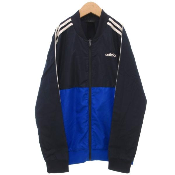 アディダス adidas 美品 ジップブルゾン ジャケット 紺 ネイビー 長袖 リブ襟 3本ライン /KB ■ECA001 キッズ【ブランド】アディダス adidas【表記サイズ】160【実寸サイズ】肩幅：38cm　身幅：47cm　袖丈：6...
