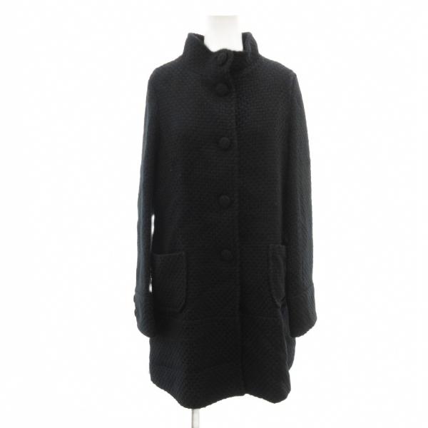 ヴェールダンス Vert Dense コート L 黒 ブラック ミドル丈 スタンドカラー 長袖 /NU ■GY58 レディース【ブランド】ヴェールダンス Vert Dense【表記サイズ】L【実寸サイズ】肩幅：35cm　身幅：46cm　袖丈...