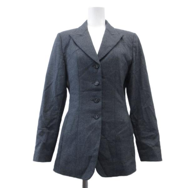 クレデゾーン CLE des ZONES テーラードジャケット ウール シングル 4B 総裏地 肩パッド 9AR グレー /XZ ■GY58 レディース【表記サイズ】9AR【実寸サイズ】肩幅：35.5cm　身幅：40cm　袖丈：56cm　着...