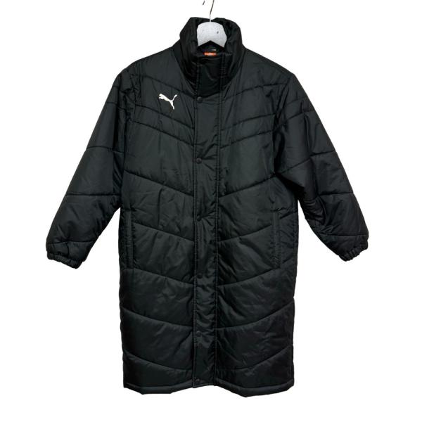 プーマ PUMA ベンチコート ロング 中綿 ポリエステル 140 黒 ブラック キッズ【ブランド】プーマ PUMA【表記サイズ】140【実寸サイズ】肩幅：41cm　身幅：52cm　着丈：90cm　袖丈：46cm　　【素材】ポリエステル【色...