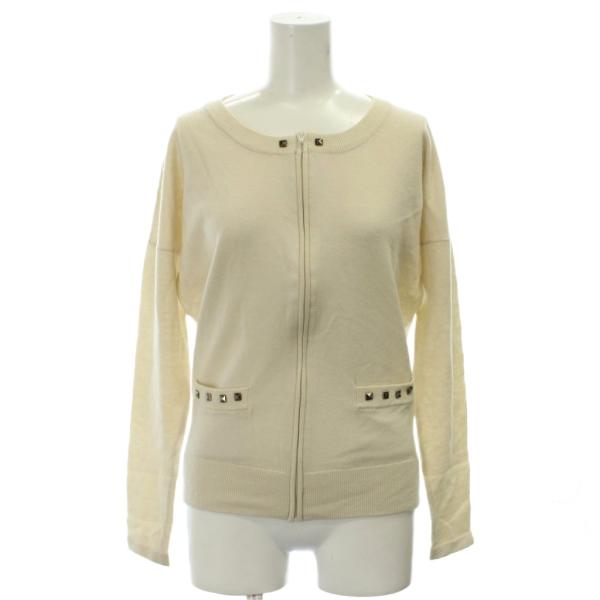 アンヌモネ anne-monne カーディガン アイボリー 裾リブ フルジップ スタッズ /GG ECB001 レディース【表記サイズ】サイズ表記なし【実寸サイズ】肩幅：58cm　身幅：48cm　着丈：53cm　袖丈：41.5cm　　【素材...