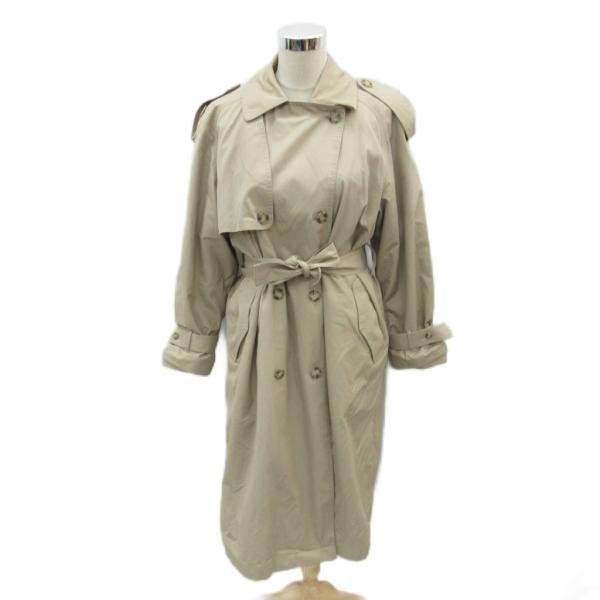 TOWNE LONDON FOG トレンチコート ロング丈 10 ベージュ ダブルブレスト ライナー付き /SM12 ■ECA002 レディース【表記サイズ】10【実寸サイズ】身幅：51cm　着丈：108cm　ゆき丈：80cm　　【素材】ケ...