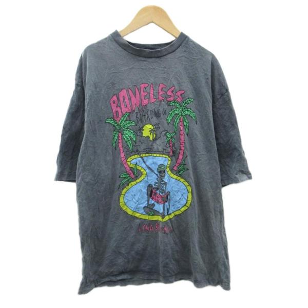コリュージョン COLLUSION Tシャツ カットソー 半袖 S グレー プリント クルーネック /SY20 ■ECA002 メンズ【表記サイズ】S【実寸サイズ】肩幅：53cm　身幅：52cm　着丈：72cm　袖丈：27.5cm　　【素材...