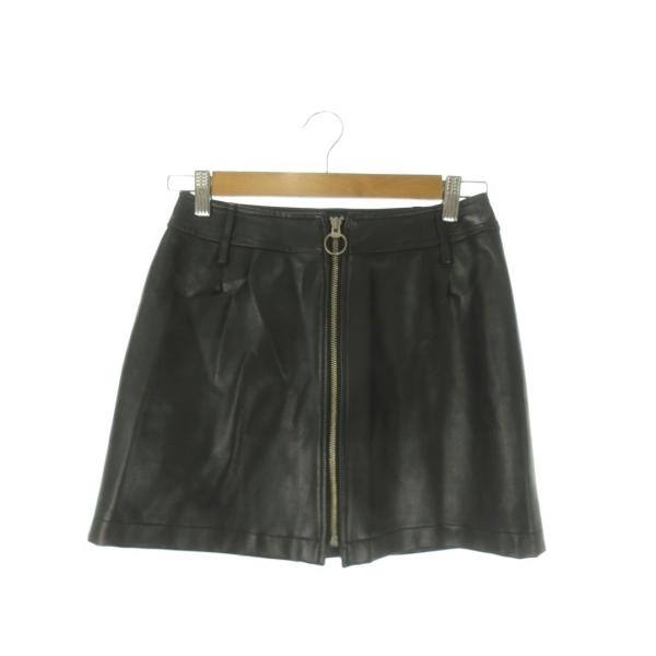 ゲス GUESS Jeans Usa フェイクレザースカート 27 黒 ブラック フロントジップ リングジップ ミニ丈 /AO2 ■ECA002 レディース【ブランド】ゲス GUESS【表記サイズ】27【実寸サイズ】ウエスト：66cm　ヒッ...