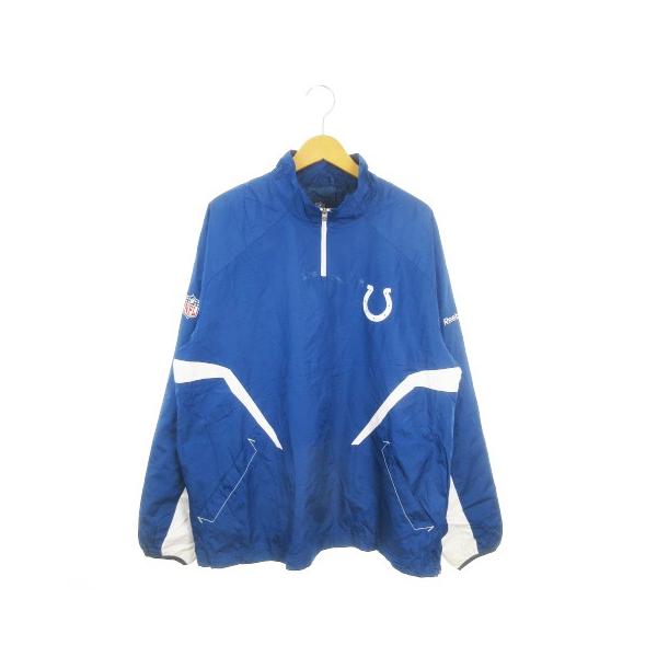 リーボック Reebok NFL ONFIELD ウインドブレーカー プルオーバー アメフト L 青 ブルー ハーフジップ ロゴ /MN31 ■ECA002 メンズ【ブランド】リーボック Reebok【表記サイズ】L【実寸サイズ】身幅：61...