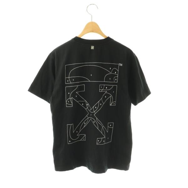 オフホワイト OFF WHITE Tシャツ カットソー 半袖 S ブラック /HK ■ECD002 メンズ【ブランド】オフホワイト OFF WHITE【表記サイズ】S【実寸サイズ】肩幅：41cm　身幅：48cm　着丈：59cm　袖丈：19....