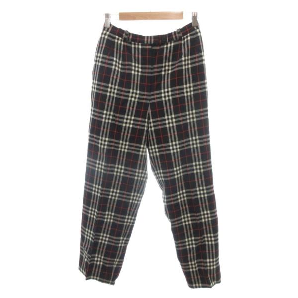 バーバリーズ Burberrys パンツ ストレートシルエット チェック柄 ウール 42 黒 ブラック /SJ ■ECD002 レディース【ブランド】バーバリーズ Burberrys【表記サイズ】42【実寸サイズ】ウエスト：70cm　もも幅...