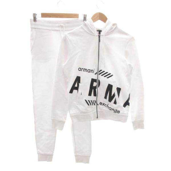 アルマーニエクスチェンジ A/X ARMANI EXCHANGE セットアップ ジャージ ジップアップパーカー ジョガーパンツ ロゴプリント S 白【ブランド】アルマーニエクスチェンジ A/X ARMANI EXCHANGE【表記サイズ】S...
