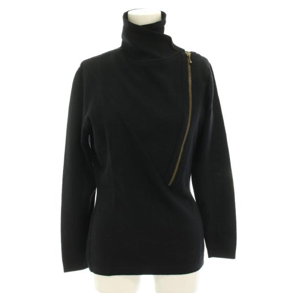 ジャンニヴェルサーチ ヴェルサーチェ GIANNI VERSACE ニット セーター ハイネック 長袖 ジップアップ 黒 ブラック ■ECD002 レディース【ブランド】ジャンニヴェルサーチ ヴェルサーチェ GIANNI VERSACE【表...