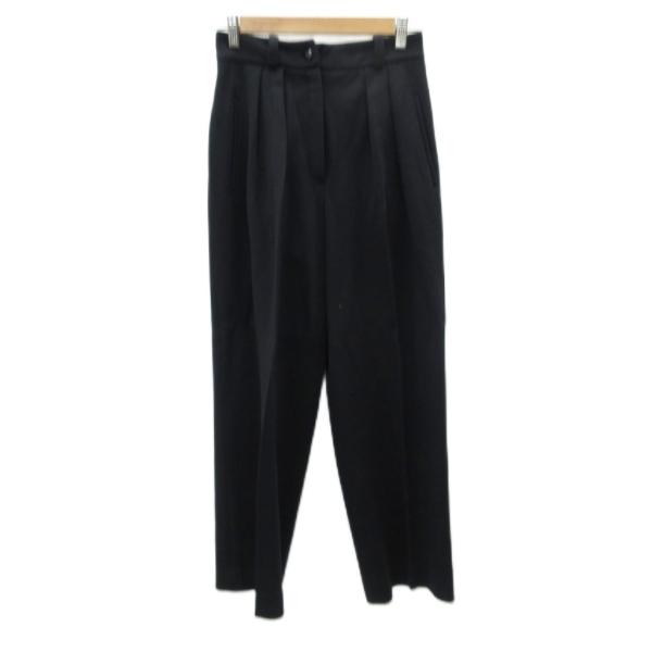 ソニアリキエル SONIA RYKIEL タックワイドテーパードパンツ 黒 ブラック ロング丈 /YS41 ■ECC002 レディース【ブランド】ソニアリキエル SONIA RYKIEL【表記サイズ】表記なし【実寸サイズ】ウエスト：62cm...