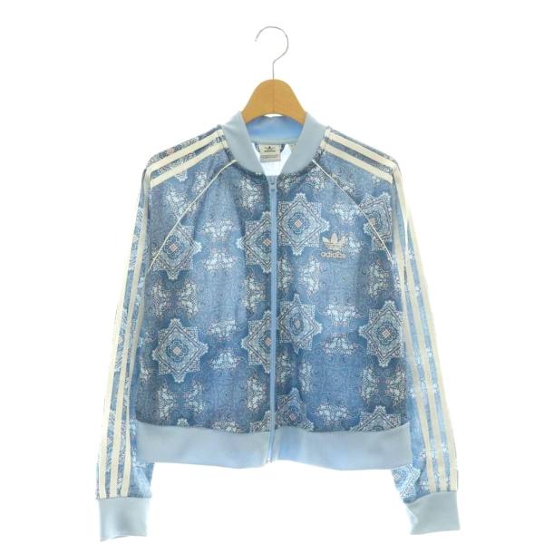 アディダス adidas キッズ トラックジャケット ジャージ 総柄 160 水色 マルチカラー /CX ■ECE003 キッズ【ブランド】アディダス adidas【表記サイズ】160【実寸サイズ】身幅：43cm　着丈：47cm　ゆき丈：7...