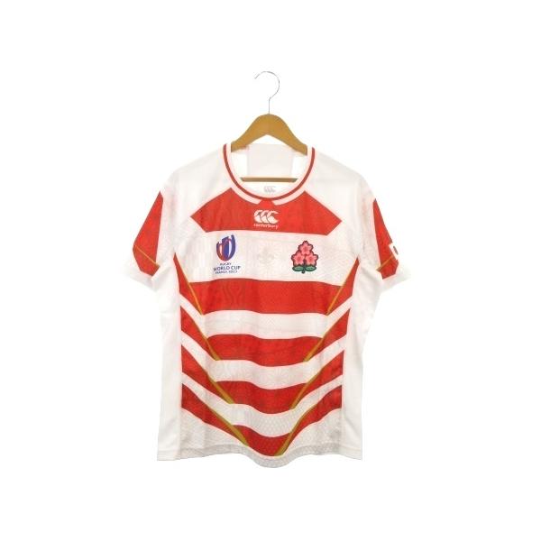 未使用品 カンタベリー CANTERBURY レプリカホームジャージー ラグビー M 白 ホワイト ボーダー柄 半袖 エンブレム付き /MN34 ■ECE003【ブランド】カンタベリー CANTERBURY【表記サイズ】M【実寸サイズ】肩幅...