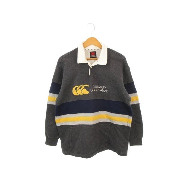 カンタベリー CANTERBURY of New Zealand ラガーシャツ ポロシャツ 裏起毛 スポーツウエア S グレー 長袖 ボーダー柄 /AH36 ■ECE003【ブランド】カンタベリー CANTERBURY【表記サイズ】S【実寸...