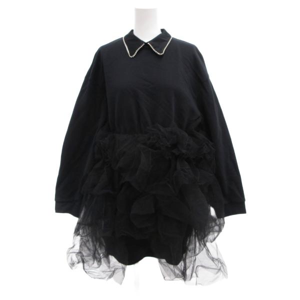 Elisabetta Franchi La mia Bambina トレーナー スウェット ビジューカラー チュール 12A 黒 ブラック /JS ■ECA003 キッズ【表記サイズ】12A+【実寸サイズ】肩幅：52cm　身幅：50cm　袖...