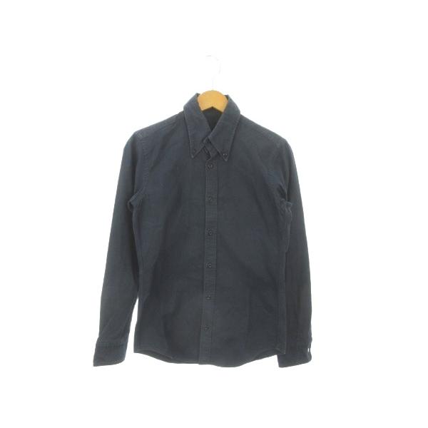 ジュンハシモト junhashimoto シャツ 3 紺 ネイビー 長袖 ボタンダウンカラー 無地 /MN5 ■ECA003 メンズ【ブランド】ジュンハシモト junhashimoto【表記サイズ】3【実寸サイズ】肩幅：40cm　身幅：44...