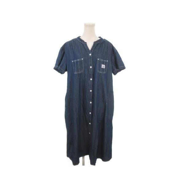 リー LEE Buddy Lee デニムワンピース マタニティウエア L 青 ブルー インディゴ バンドカラー 半袖 胸ポケット /MN26 ■ECA003【ブランド】リー LEE【表記サイズ】Lバスト 93〜101身長 154〜162【実...