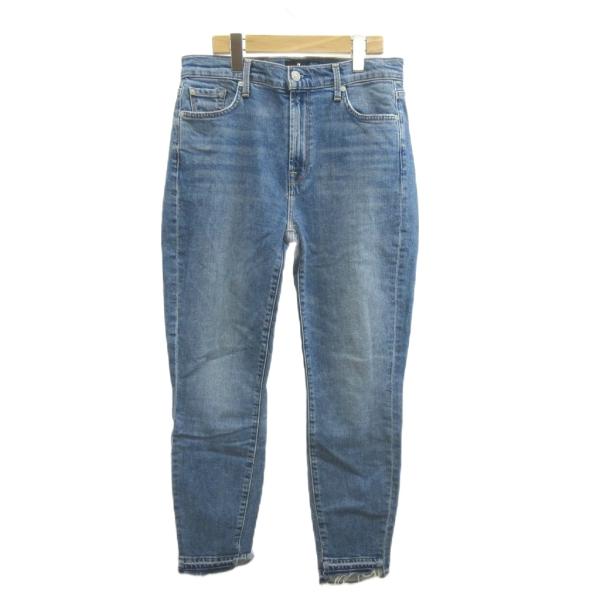 セブンフォーオールマンカインド 7 For All Mankind デニム ジーンズ 30 ブルー ハイウエスト 切りっぱなし裾 スキニーフィット /NP【表記サイズ】30【実寸サイズ】ウエスト：74cm　もも幅：25.5cm　裾幅：14c...
