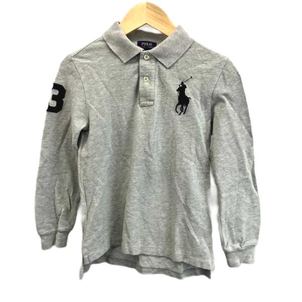 ポロ ラルフローレン POLO RALPH LAUREN  子ども服 ポロシャツ カットソー 7 グレー 長袖 ロゴ刺繍 /RN ■ECB002 キッズ【ブランド】ポロ ラルフローレン POLO RALPH LAUREN【表記サイズ】7【実...