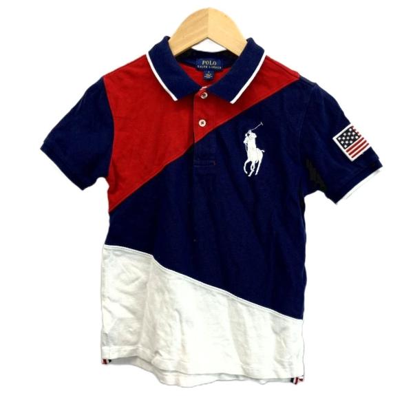ポロ ラルフローレン POLO RALPH LAUREN 子ども服 ポロシャツ 7 紺 ネイビー 半袖 /RN ■ECB002 キッズ【ブランド】ポロ ラルフローレン POLO RALPH LAUREN【表記サイズ】7【実寸サイズ】肩幅：3...