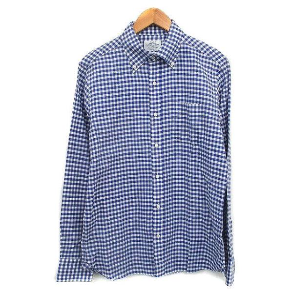ユナイテッドアローズ UNITED ARROWS ボタンダウン シャツ 長袖 リネン ギンガムチェック L ブルー 青 /KT1 ■ECC003 メンズ【ブランド】ユナイテッドアローズ UNITED ARROWS【表記サイズ】L【実寸サイズ...