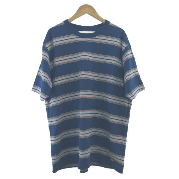 ディッキーズ Dickies Tシャツ XL 青 ブルー グレー ボーダー柄 クルーネック 半袖 /NP ■ECC003 メンズ【ブランド】ディッキーズ Dickies【表記サイズ】XL【実寸サイズ】肩幅：46cm　身幅：53cm　着丈：6...