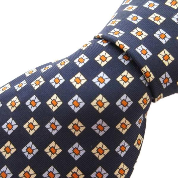 未使用品 ヒューゴボス HUGO BOSS タグ付き ネクタイ 絹 シルク ワイド幅 スクエア柄 総柄 紺 ネイビー /IB ■ECC003 メンズ【ブランド】ヒューゴボス HUGO BOSS【実寸サイズ】大剣：10cm　全長：145cm　...