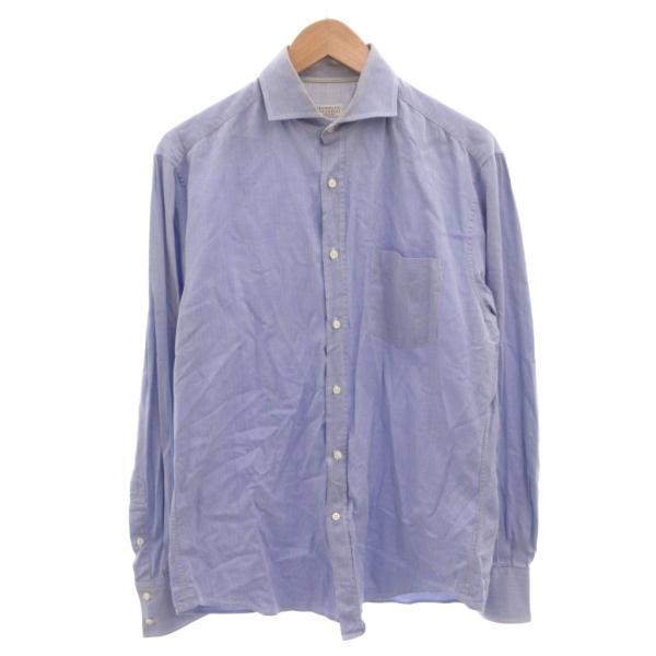 ブルネロクチネリ BRUNELLO CUCINELLI スリムフィット シャツ カジュアル ヘリンボーン 長袖 L 青 ブルー /FF ■GY62 メンズ【ブランド】ブルネロクチネリ BRUNELLO CUCINELLI【表記サイズ】L【実...
