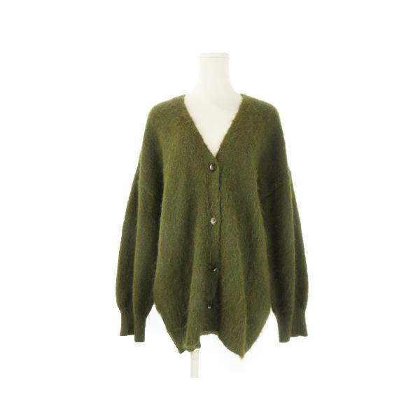ジーナシス JEANASIS カーディガン F 緑 カーキ Vネック 長袖 ボタンフロント /CK23 ■ECB003 レディース【ブランド】ジーナシス JEANASIS【表記サイズ】F【実寸サイズ】身幅：57cm　着丈：73cm　ゆき丈：...