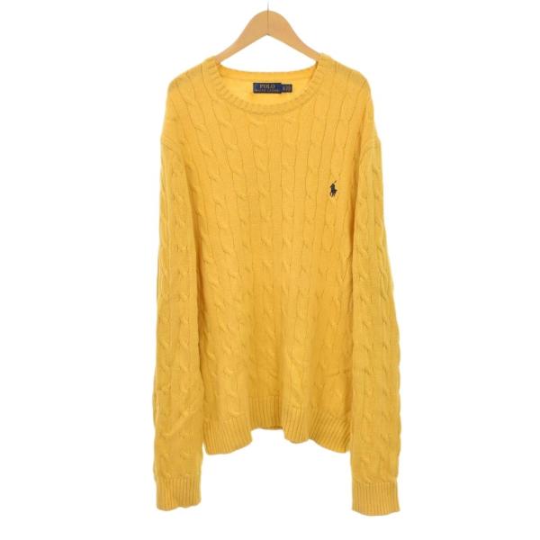 ポロ ラルフローレン POLO RALPH LAUREN ニット セーター 長袖 ポニー刺? XL 黄 イエロー ■ECD003 メンズ【ブランド】ポロ ラルフローレン POLO RALPH LAUREN【表記サイズ】XL【実寸サイズ】身幅...