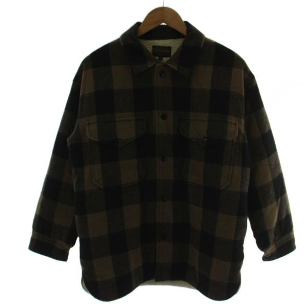 ペンドルトン PENDLETON CPOジャケット 上着 F 茶 ブラウン 黒 ブラック 長袖 ボア 9575-8301 /GG ■ECD003 メンズ【ブランド】ペンドルトン PENDLETON【表記サイズ】F【実寸サイズ】肩幅：51cm...
