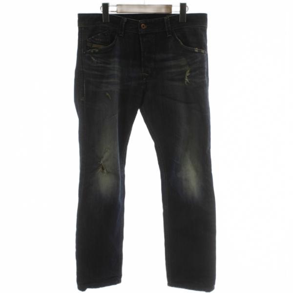 ディーゼル DIESEL DARRON REGULAR SLIM-TAPERED デニム ジーンズ W30L30 青 ブルー ダメージ加工 フルレングス WASH 0831J /GG ■ECD003 メンズ【ブランド】ディーゼル DIESE...