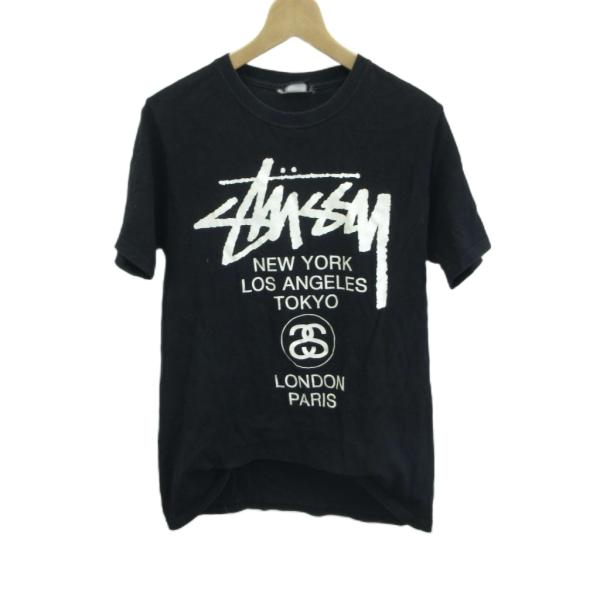 ステューシー STUSSY Tシャツ S 黒 ブラック プリント ラウンドネック 半袖 /NP ■ECD003 メンズ【ブランド】ステューシー STUSSY【表記サイズ】S【実寸サイズ】肩幅：40cm　身幅：43.5cm　着丈：64.5cm...