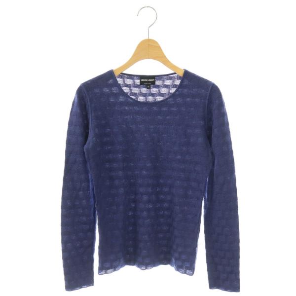 ジョルジオアルマーニ GIORGIO ARMANI ニット セーター 38 ネイビーブルー /ES ■ECD003 レディース【ブランド】ジョルジオアルマーニ GIORGIO ARMANI【表記サイズ】38【実寸サイズ】肩幅：33cm　身幅...
