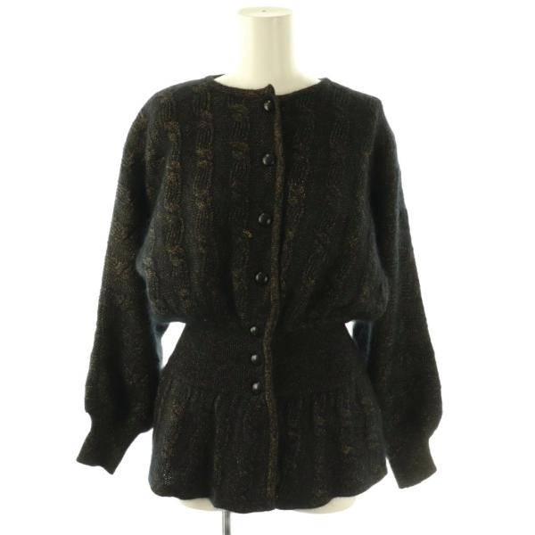 クリスチャンディオール Christian Dior カーディガン ニット ペプラム M ブラック ベージュ /ES ■ECD003 レディース【ブランド】クリスチャンディオール Christian Dior【表記サイズ】M【実寸サイズ】身...