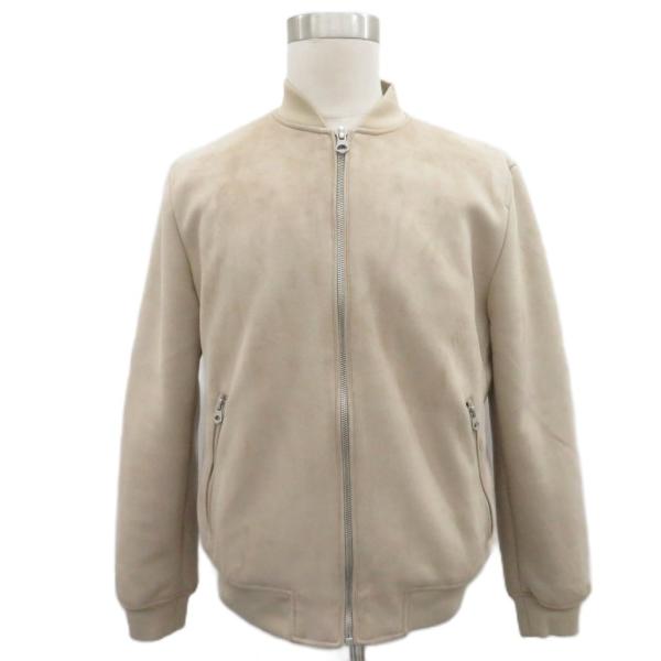 ザラ ZARA ブルゾンジャケット 上着 L ライトベージュ ジップアップ ミドル丈 /YS19 ■ECE004 メンズ【ブランド】ザラ ZARA【表記サイズ】L【実寸サイズ】肩幅：48cm　身幅：57cm　着丈：67cm　袖丈：64cm　...