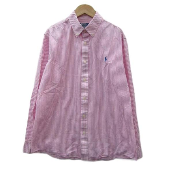 ポロ バイ ラルフローレン Polo by Ralph Lauren カジュアルシャツ L ピンク ストライプ柄 ボタンダウン 長袖 /SM27 ■ECE004 メンズ【ブランド】ポロ バイ ラルフローレン Polo by Ralph La...