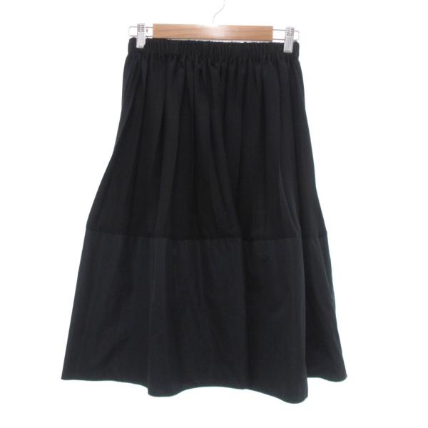 ルッツ LUTZ HUELLE プリーツ ティアードスカート ミディ丈 34 黒 ブラック /UO ■GY62 レディース【ブランド】ルッツ LUTZ【表記サイズ】34【実寸サイズ】ウエスト：60〜90cm　ヒップ：100cm　スカート丈：...
