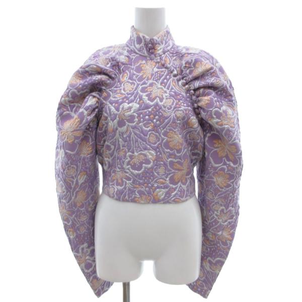 ローテ ビルガー クリステンセン ROTATE Birger Christensen トップス ブラウス 40 スタンドカラー パフスリーブ ラグラン【表記サイズ】40【実寸サイズ】身幅：42cm　着丈：41cm　ゆき丈：91cm　　【素材...