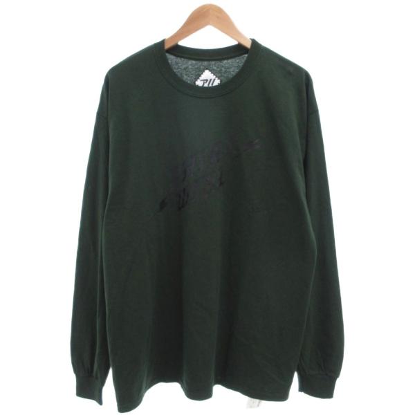 ファイヤーワイヤー PHIRE WIRE 美品 長袖Tシャツ ロンT クルーネック ロゴ スカル プリント 緑 グリーン /KB ■GY62 メンズ【表記サイズ】サイズ表記なし(実寸サイズをご参考ください。)【実寸サイズ】肩幅：58cm　身...