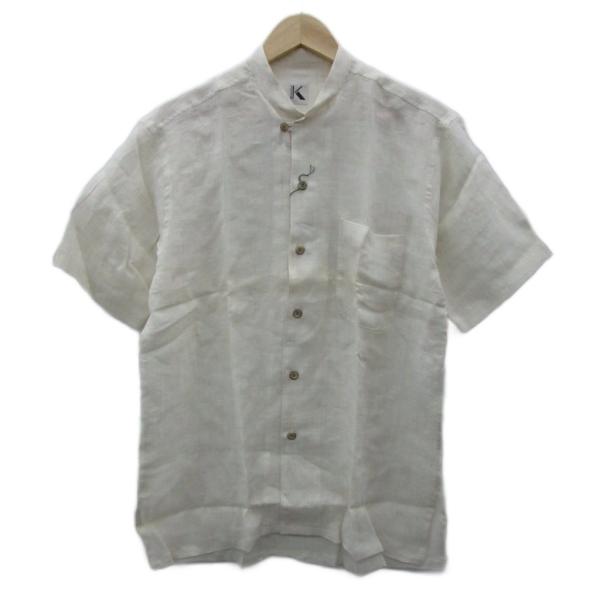未使用品 クリッツィア KRIZIA カジュアルシャツ 半袖 麻 リネン アイボリー /SM22 ■ECE004 メンズ【ブランド】クリッツィア KRIZIA【表記サイズ】サイズ表記なし【実寸サイズ】肩幅：49cm　身幅：54cm　着丈：7...