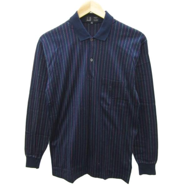 ダンヒル dunhill カジュアルシャツ 長袖 ストライプ柄 紺 ネイビー /SM5 ■ECE004 メンズ【ブランド】ダンヒル dunhill【表記サイズ】サイズ表記なし【実寸サイズ】肩幅：45cm　身幅：46cm　着丈：70cm　袖丈...