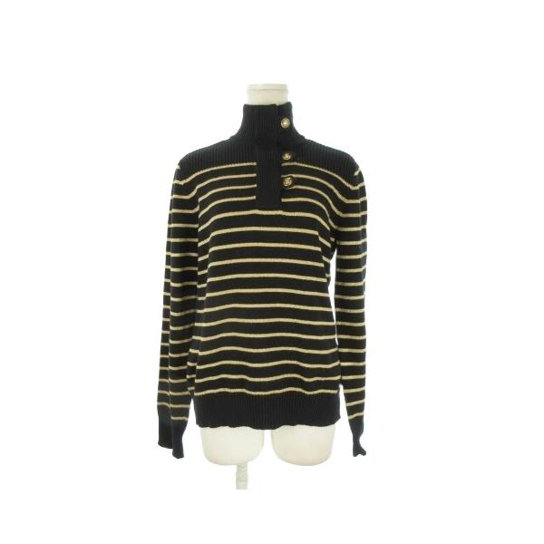 ローレンラルフローレン LAUREN RALPH LAUREN ニット セーター M 黒 ブラック ゴールドラメ ボーダー柄 ハイネック 長袖 /CK41【ブランド】ローレンラルフローレン LAUREN RALPH LAUREN【表記サイズ...