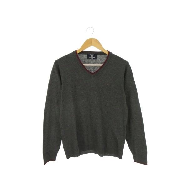 コムサコミューン COMME CA COMMUNE ニット セーター M グレー ライン 薄手 ロゴ刺繍 /CK15 ■GY49 メンズ【ブランド】コムサコミューン COMME CA COMMUNE【表記サイズ】M【実寸サイズ】肩幅：40c...