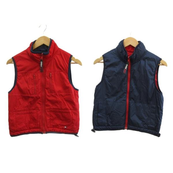 トミーヒルフィガー TOMMY HILFIGER 中綿ベスト アウター キッズ 子供服 ナイロン ジップアップ ロゴ 6 赤 レッド 紺 ネイビー【ブランド】トミーヒルフィガー TOMMY HILFIGER【表記サイズ】6【実寸サイズ】身幅...