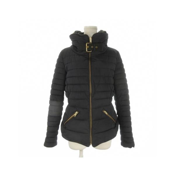 ザラ ベーシック ZARA BASIC OUTERWEAR 中綿ジャケット スタンドカラー M 黒 ブラック キルティング /CK11 ■ECA004 【ブランド】ザラ ベーシック ZARA BASIC【表記サイズ】M【実寸サイズ】肩幅：3...